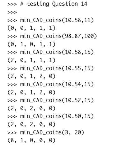 Solved 13. Write a function cad_cashier(price,payment) that | Chegg.com