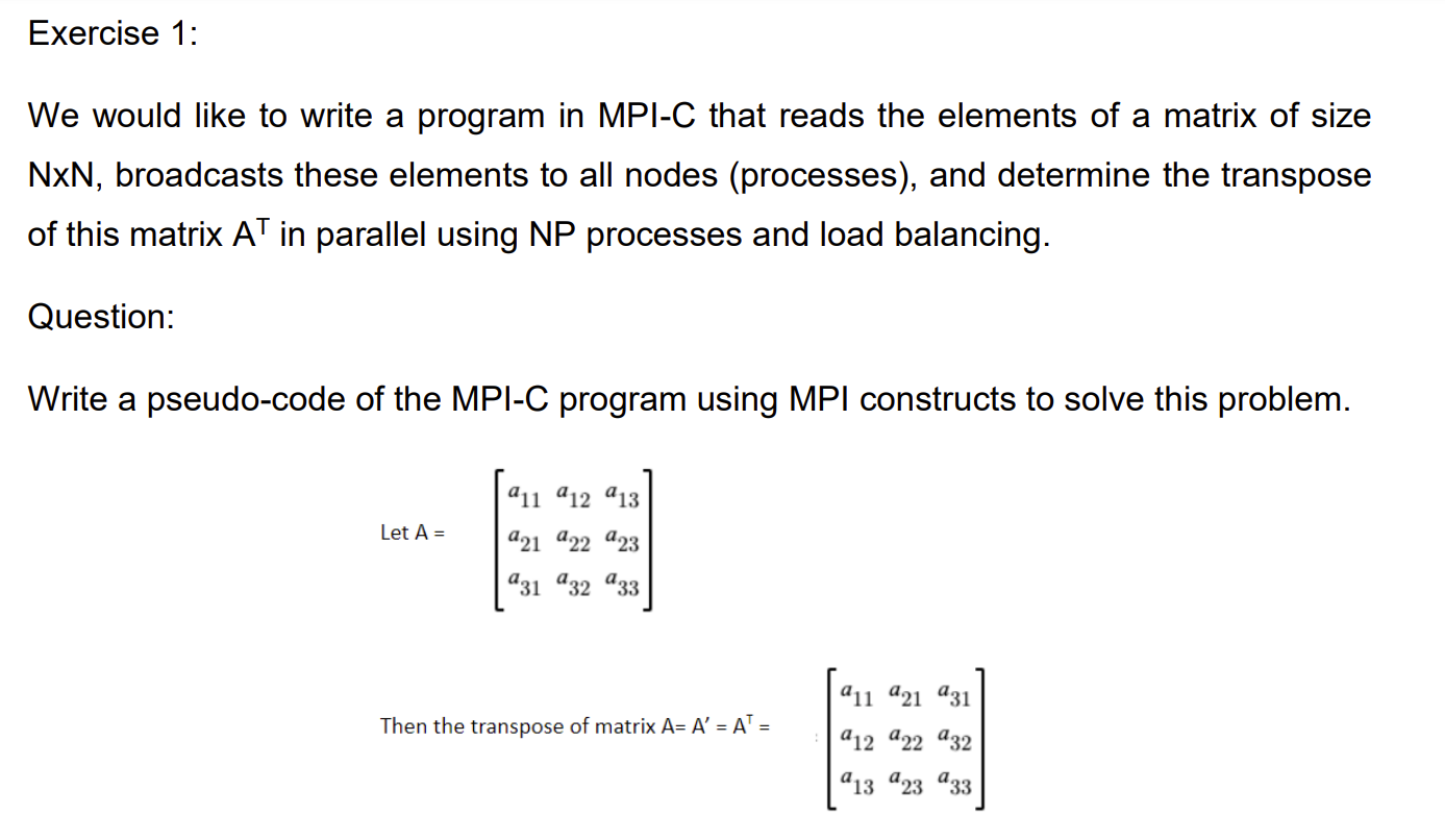 Solved Exercise 1:We ﻿would like to ﻿write a program in | Chegg.com