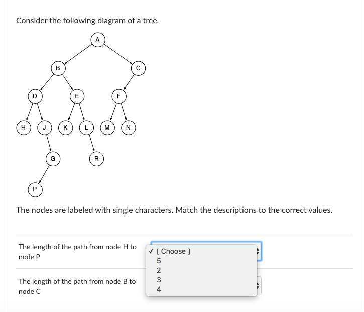 Solved Consider the following diagram of a tree. E H к M N R | Chegg.com
