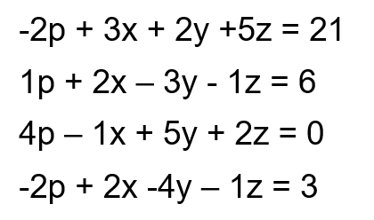 Solved Solve the following 4x4 system of equations by the | Chegg.com