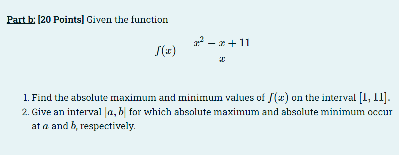 Solved Part b: [20 ﻿Points] ﻿Given the | Chegg.com
