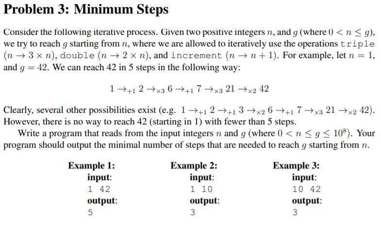 Solved Problem 3: Minimum Steps Consider the following | Chegg.com
