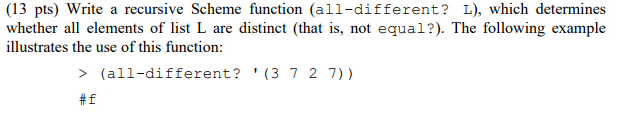 Solved (13 pts) Write a recursive Scheme function | Chegg.com
