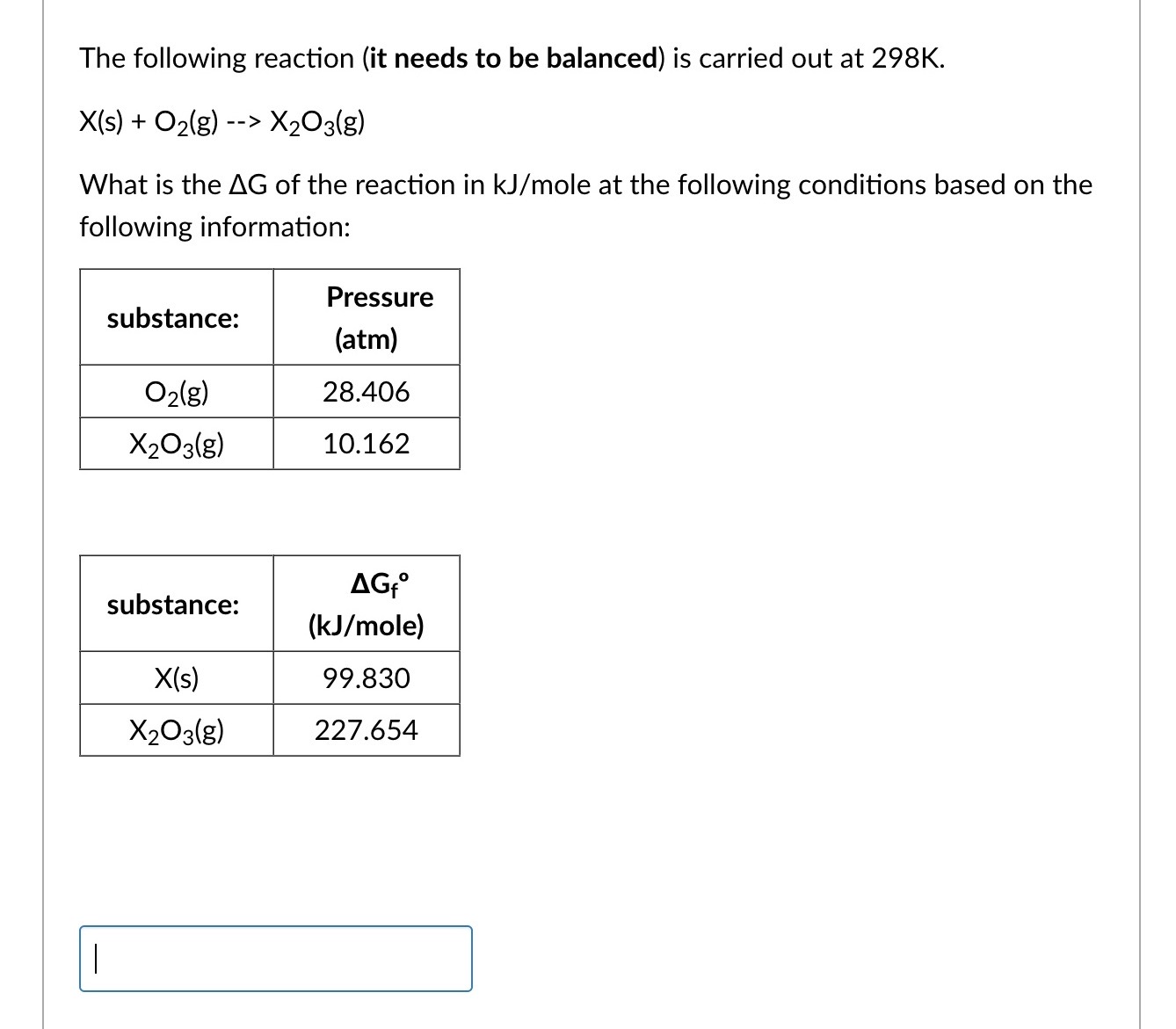 Solved The following reaction (it needs to be balanced) is | Chegg.com