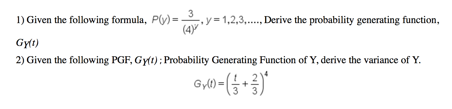 Solved 1) Given the following formula, Ply)=- y = | Chegg.com