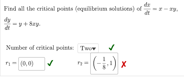 Solved da Find all the critical points (equilibrium | Chegg.com