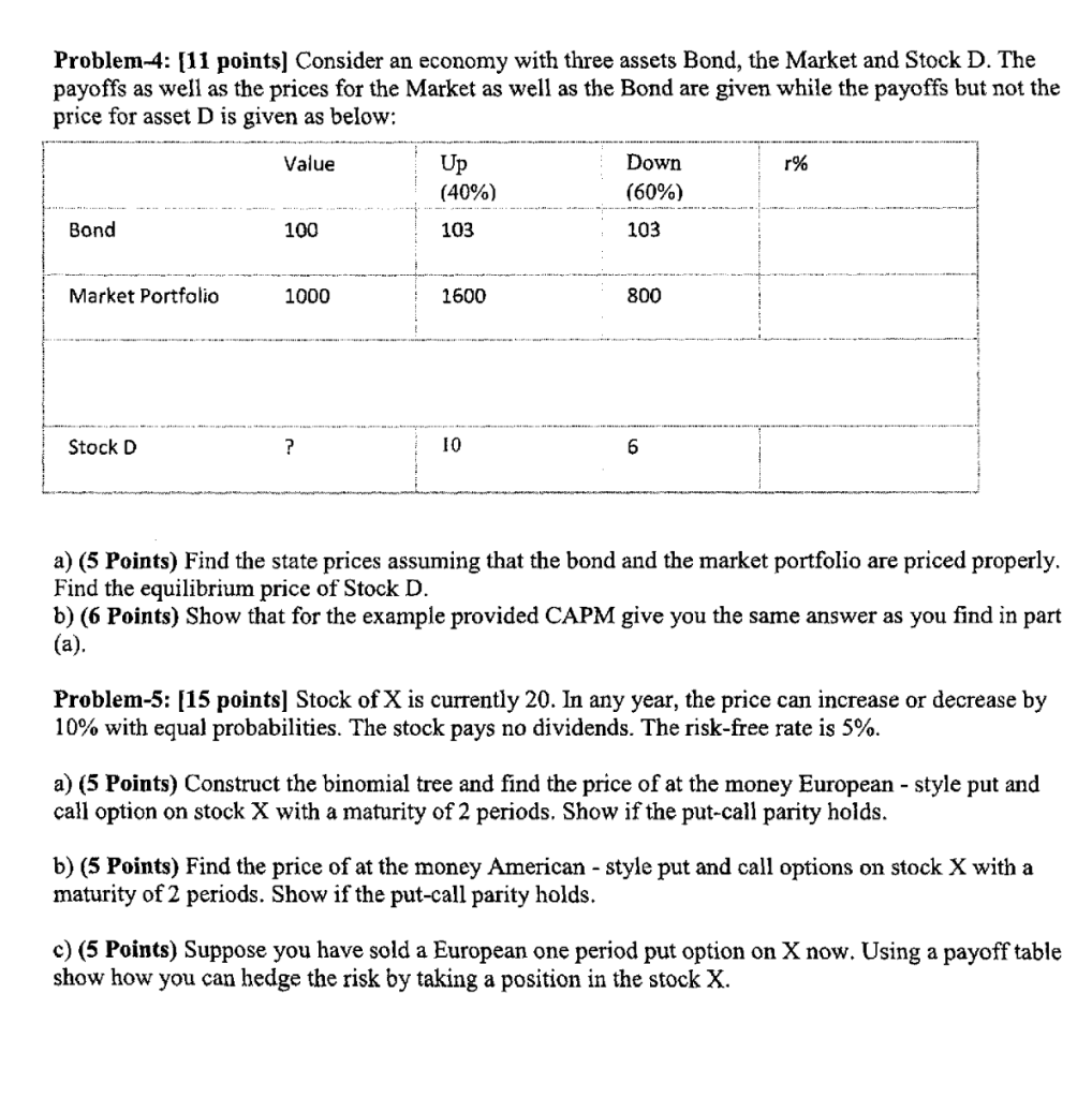 Solved Problem-4: [11 points] Consider an economy with three | Chegg.com