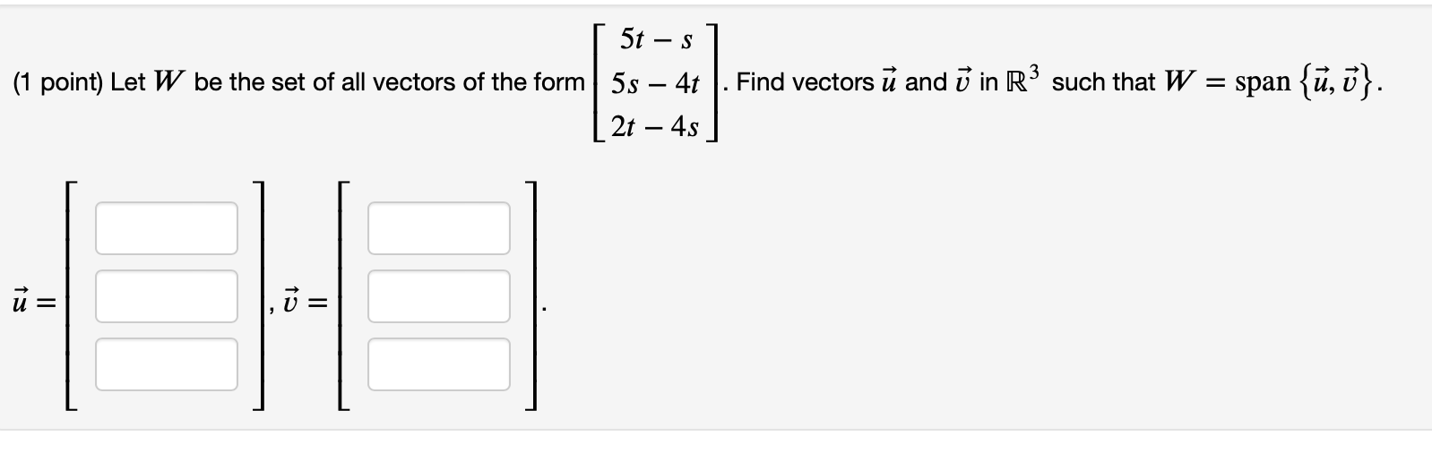 Solved et W ﻿be the set of all vectors of the form | Chegg.com