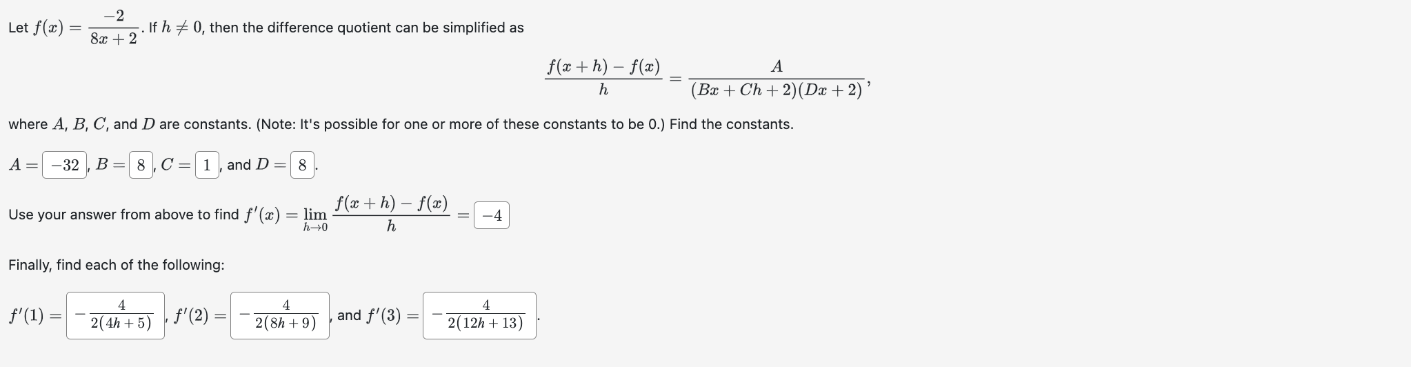 Solved Let f(x)=-28x+2. ﻿If h≠0, ﻿then the difference | Chegg.com