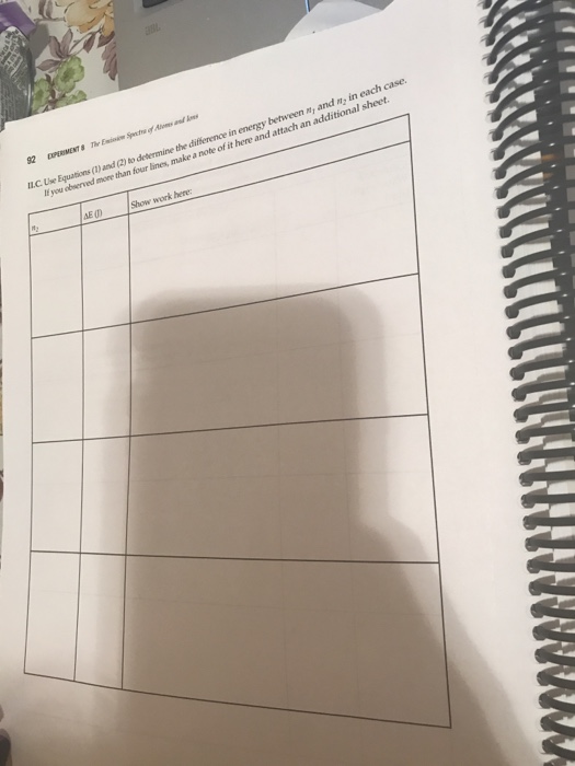 Solved ENERCISE LAB SECTION NAME Report Data for PartsI and | Chegg.com