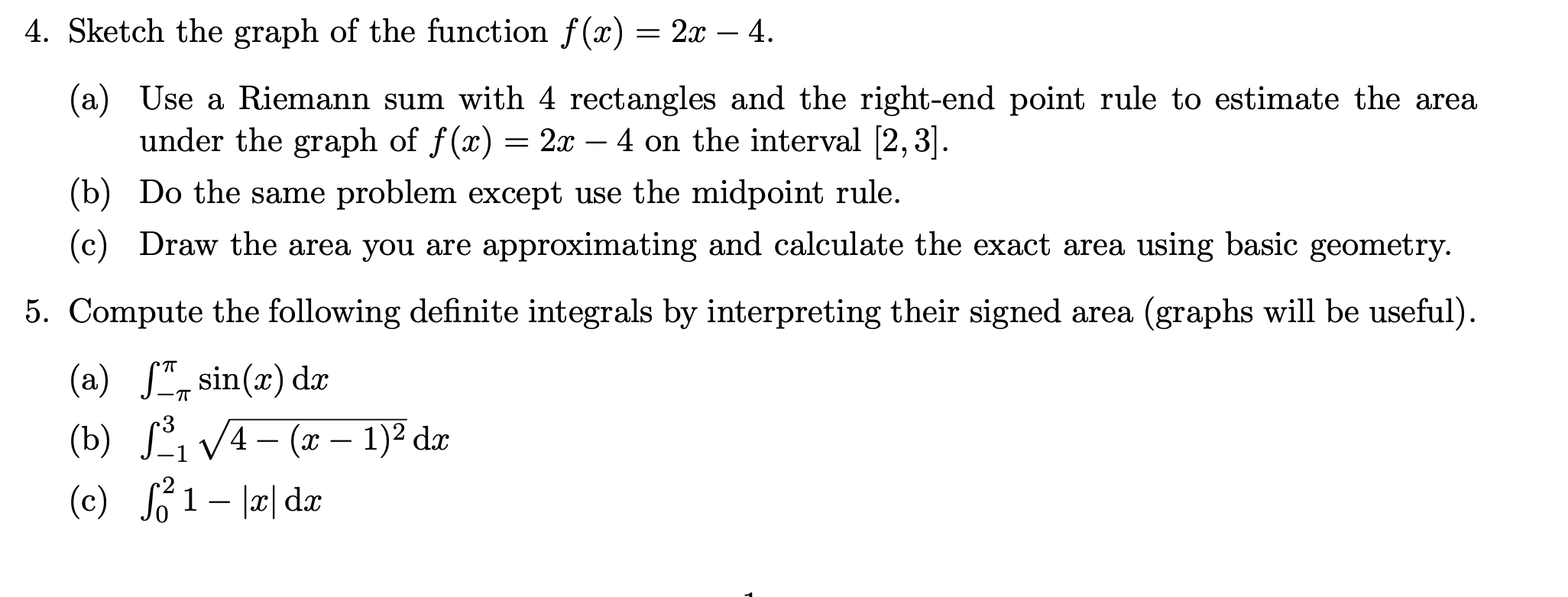Solved 4. Sketch the graph of the function f(x) = 2x – 4. | Chegg.com