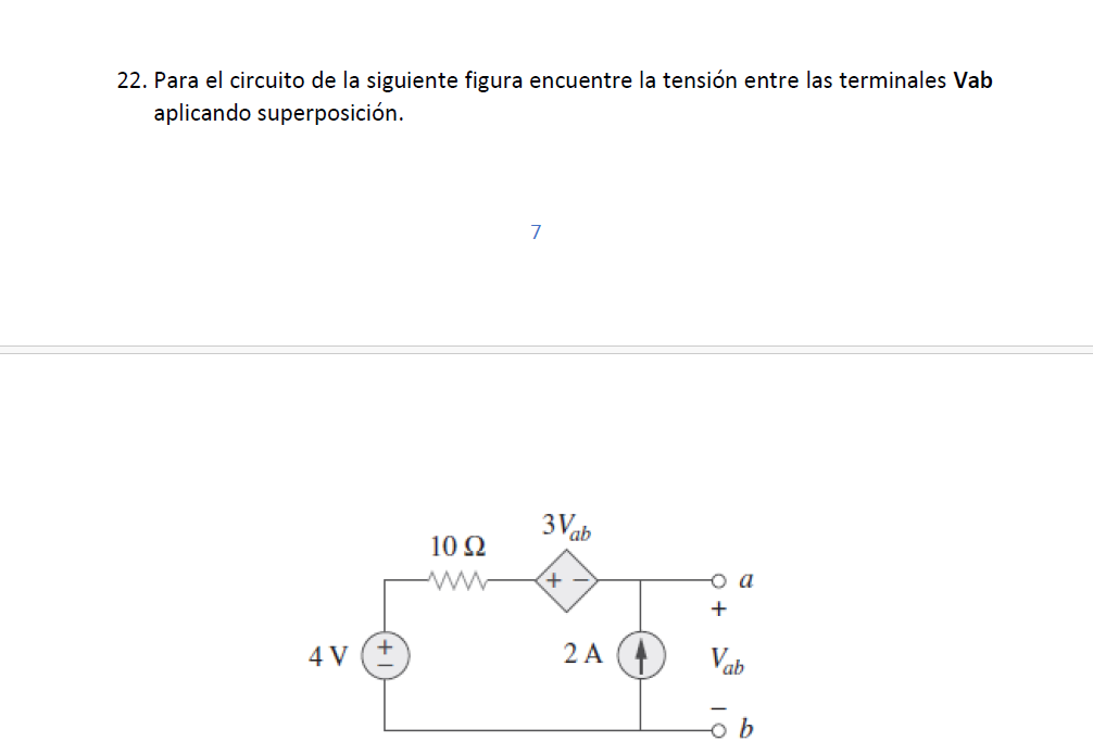 Solved 22. ﻿Para el circuito de la siguiente figura | Chegg.com