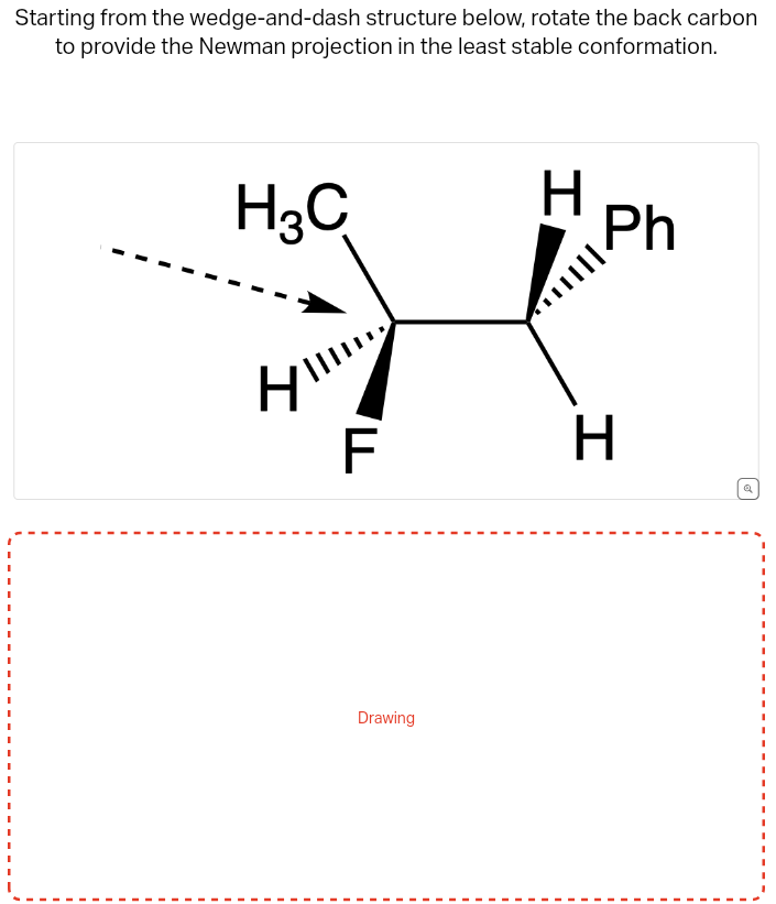 Solved Starting from the wedge-and-dash structure below, | Chegg.com