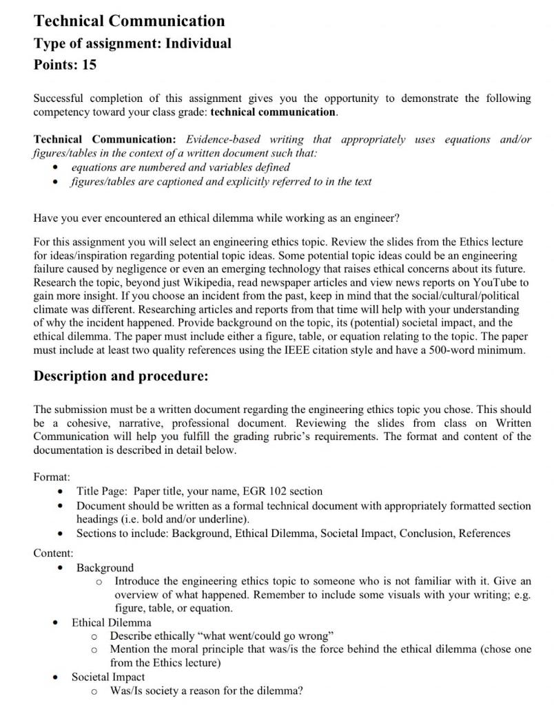Type of assignment: Individual Points: 15 Successful | Chegg.com