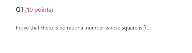 Solved Prove that there is no rational number whose square | Chegg.com