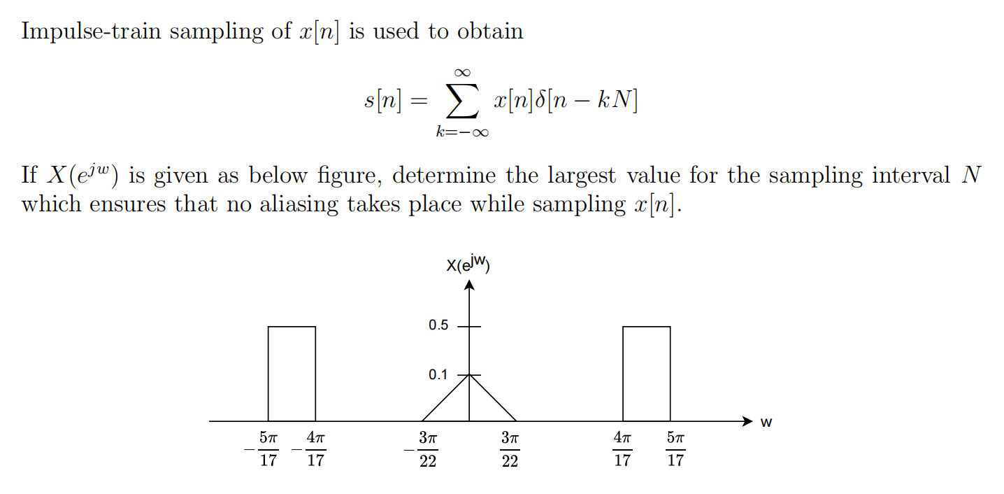 Solved Impulse-train sampling of x[n] is used to obtain s[n] | Chegg.com