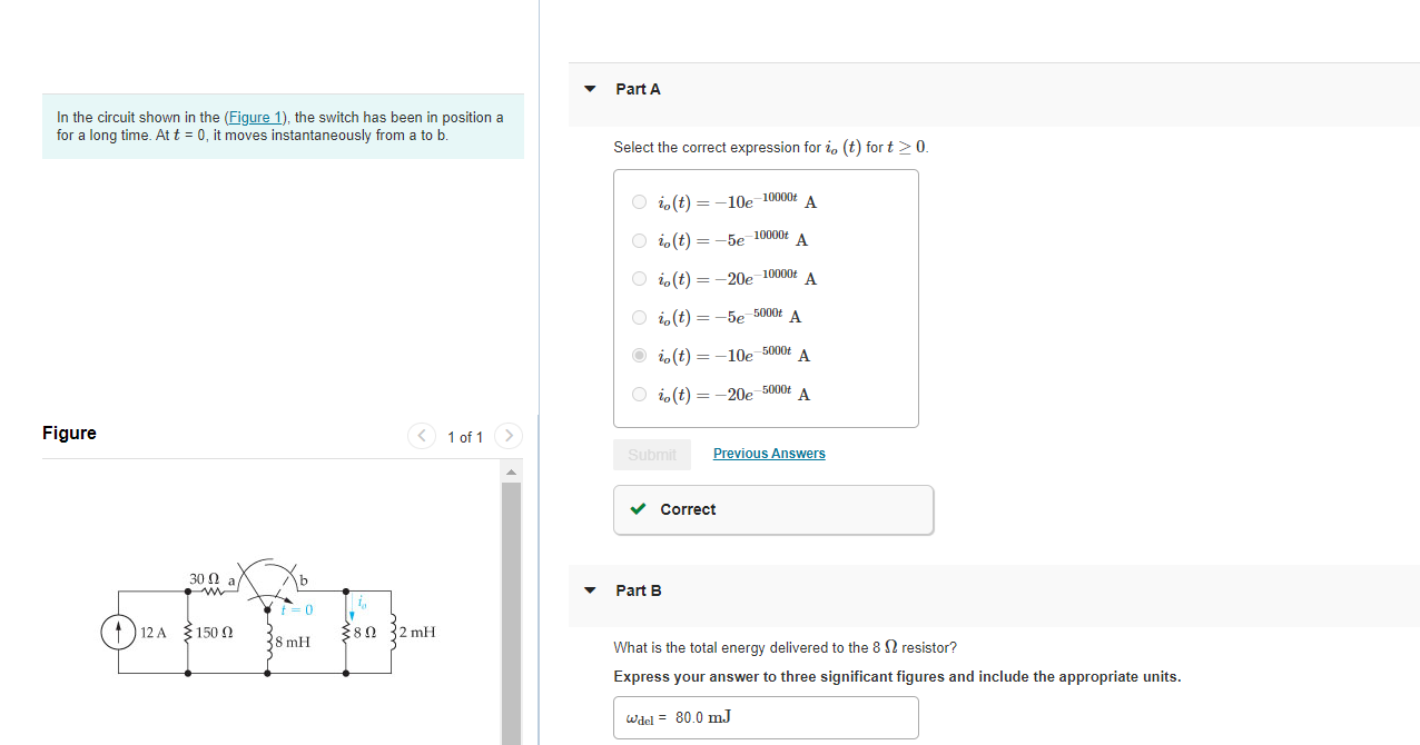 Solved In the circuit shown in the (Figure 1), the switch | Chegg.com