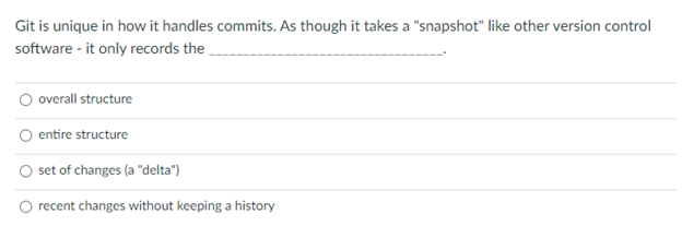 Solved Git is unique in how it handles commits. As though it | Chegg.com