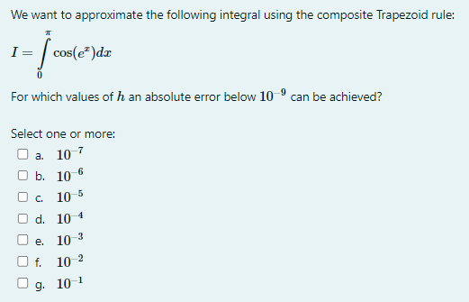 Solved We want to approximate the following integral using | Chegg.com