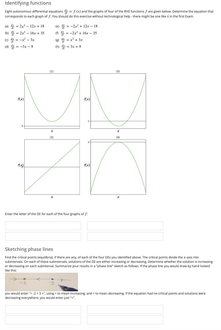 Solved Identifying functions Eight autonomous differential | Chegg.com