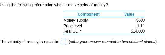 Solved Using the following information what is the velocity | Chegg.com