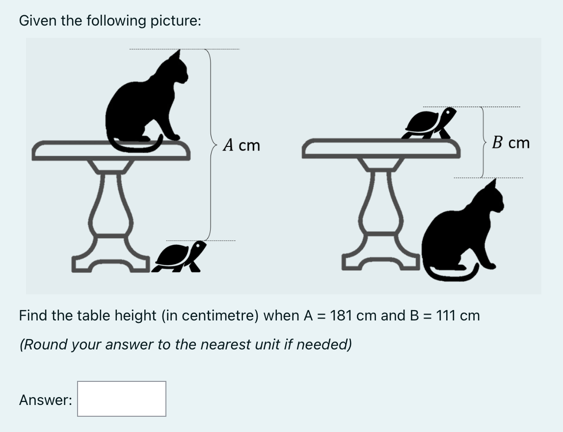 Solved Given the following picture: Find the table height | Chegg.com
