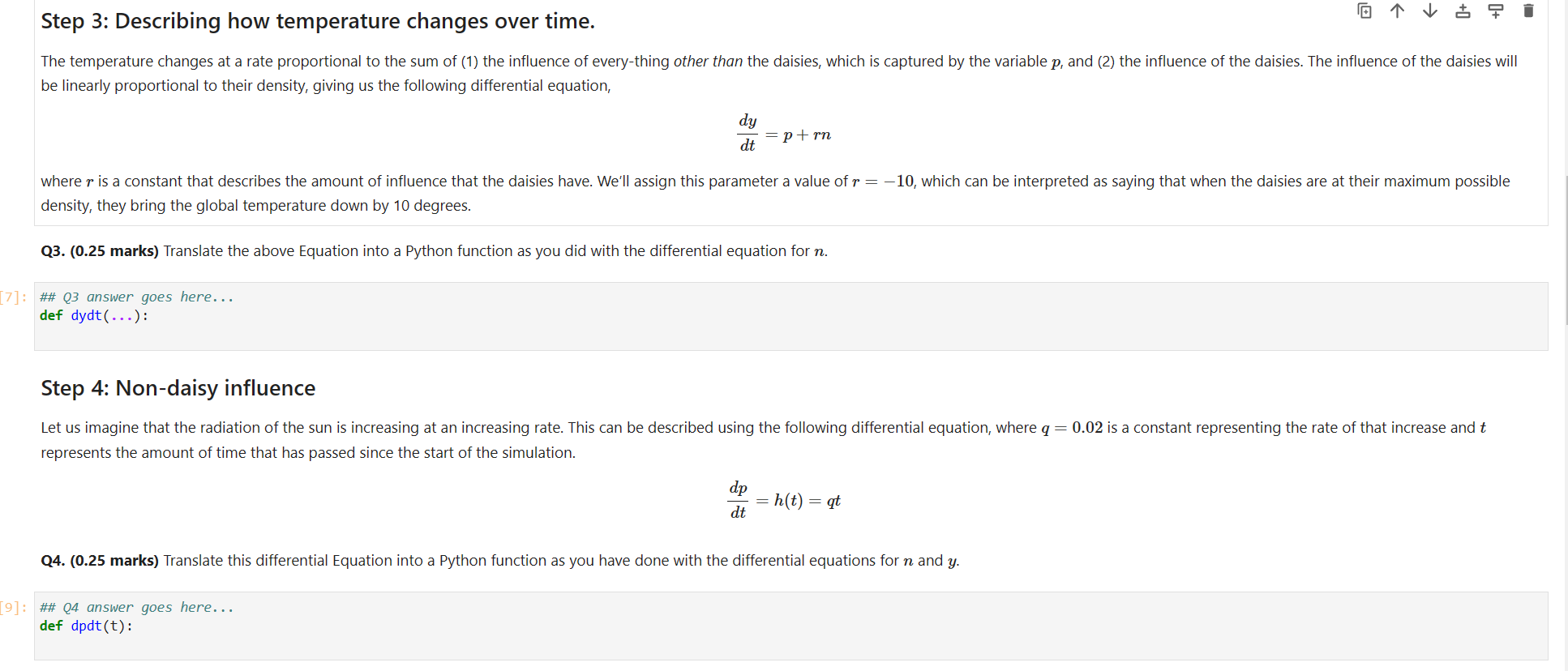 [Solved]: current population density (n) and temperature (y