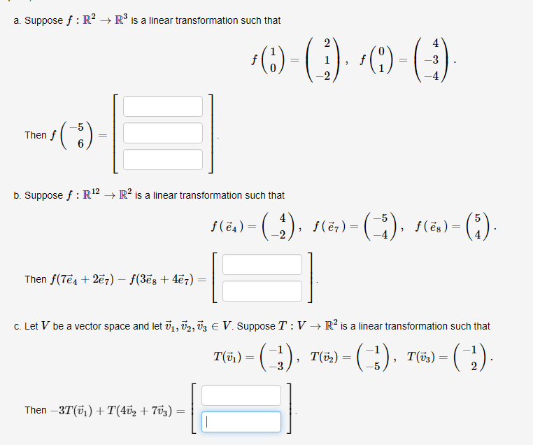 Solved a. Suppose f:R2→R3 is a linear transformation such | Chegg.com