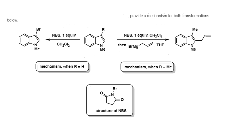 Solved provide a mechanism for both transformations below Br | Chegg.com