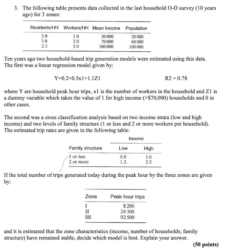 Solved 3. The following table presents data collected in the | Chegg.com