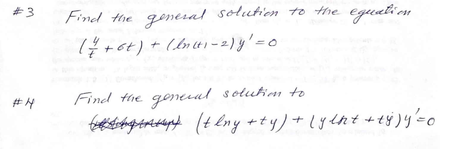 Solved #3 Find the general solution to the equation 1 +6+) + | Chegg.com