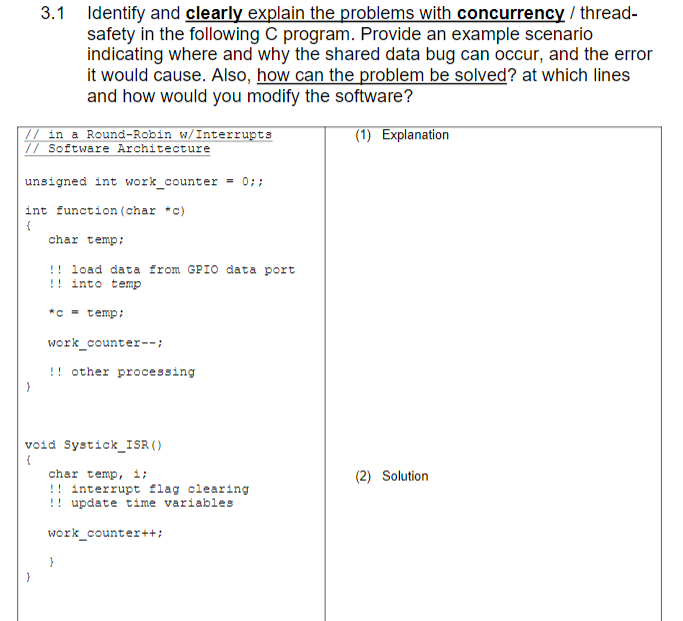 Solved 3.1 Identify and clearly explain the problems with | Chegg.com