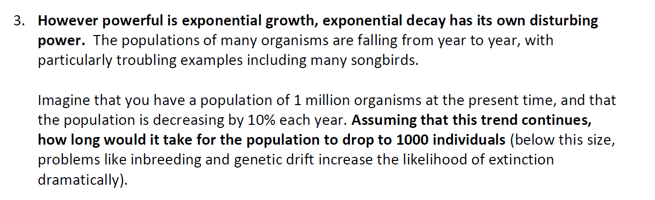 Solved However powerful is exponential growth, exponential | Chegg.com