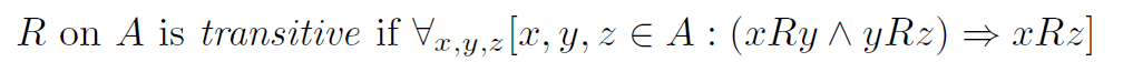Solved R on A is transitive if | Chegg.com