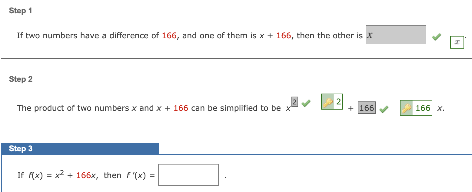 Solved Step 1 If two numbers have a difference of 166, and | Chegg.com