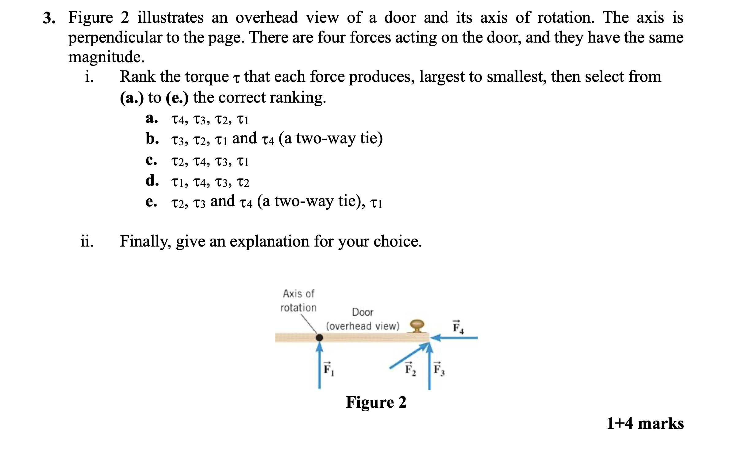 Solved Figure 2 illustrates an overhead view of a door and | Chegg.com