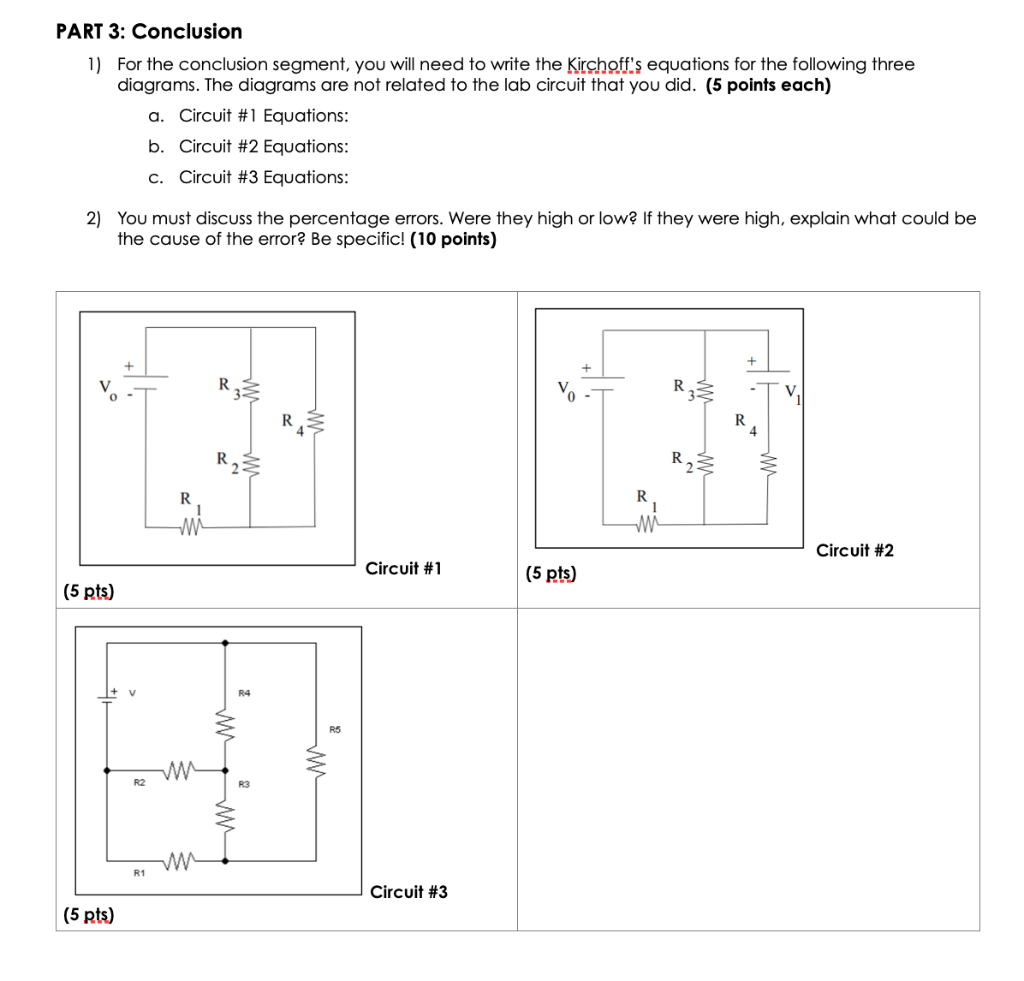 Solved PART 3: Conclusion 1) For the conclusion segment, you | Chegg.com