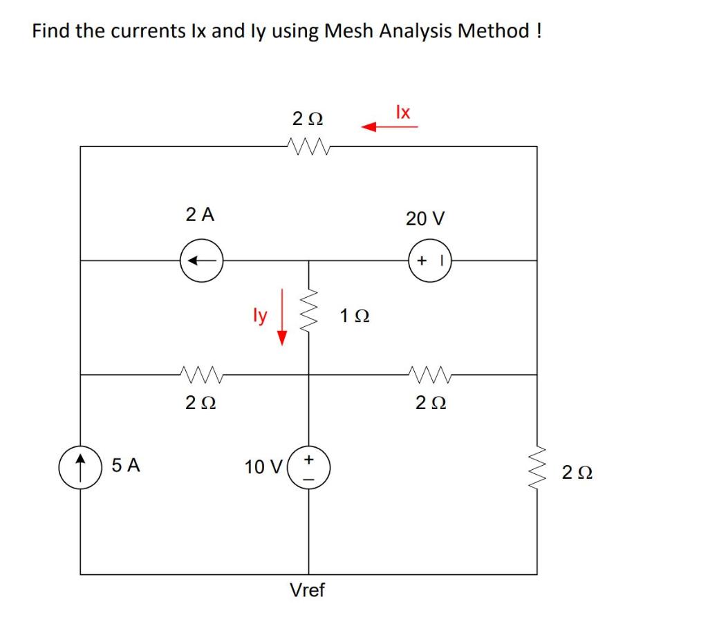 Solved Find the currents Ix and ly using Mesh Analysis | Chegg.com