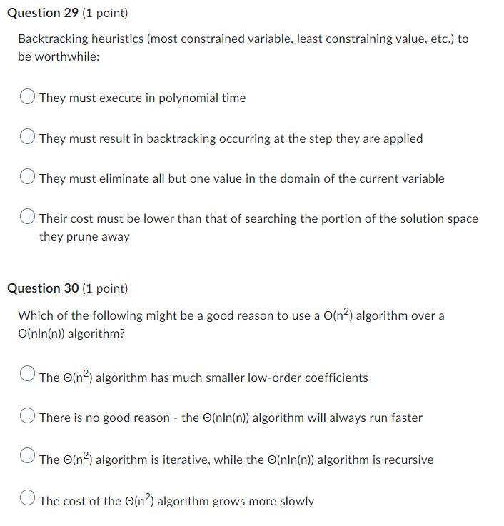 Solved please help with the below algorithm questions | Chegg.com
