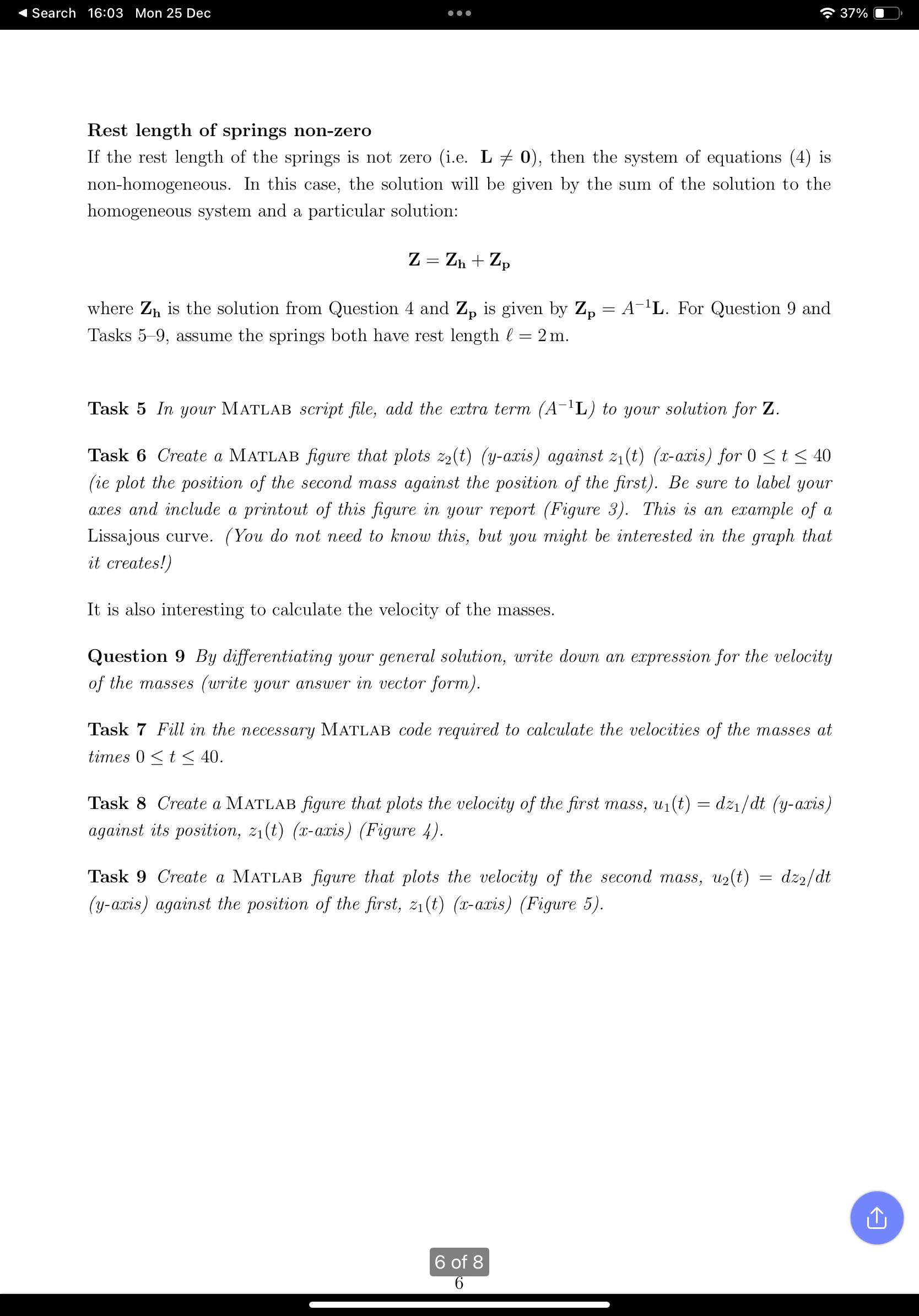 Solved Rest length of springs non-zeroIf the rest length of | Chegg.com