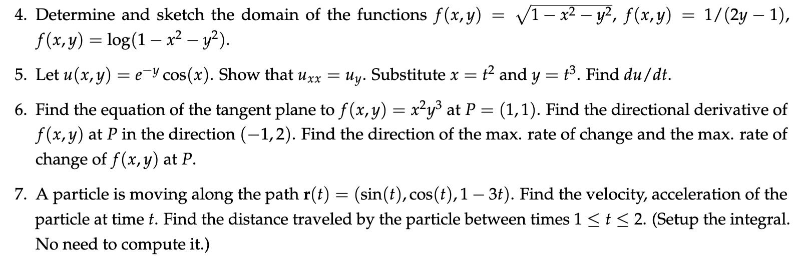 Solved 4. Determine and sketch the domain of the functions | Chegg.com