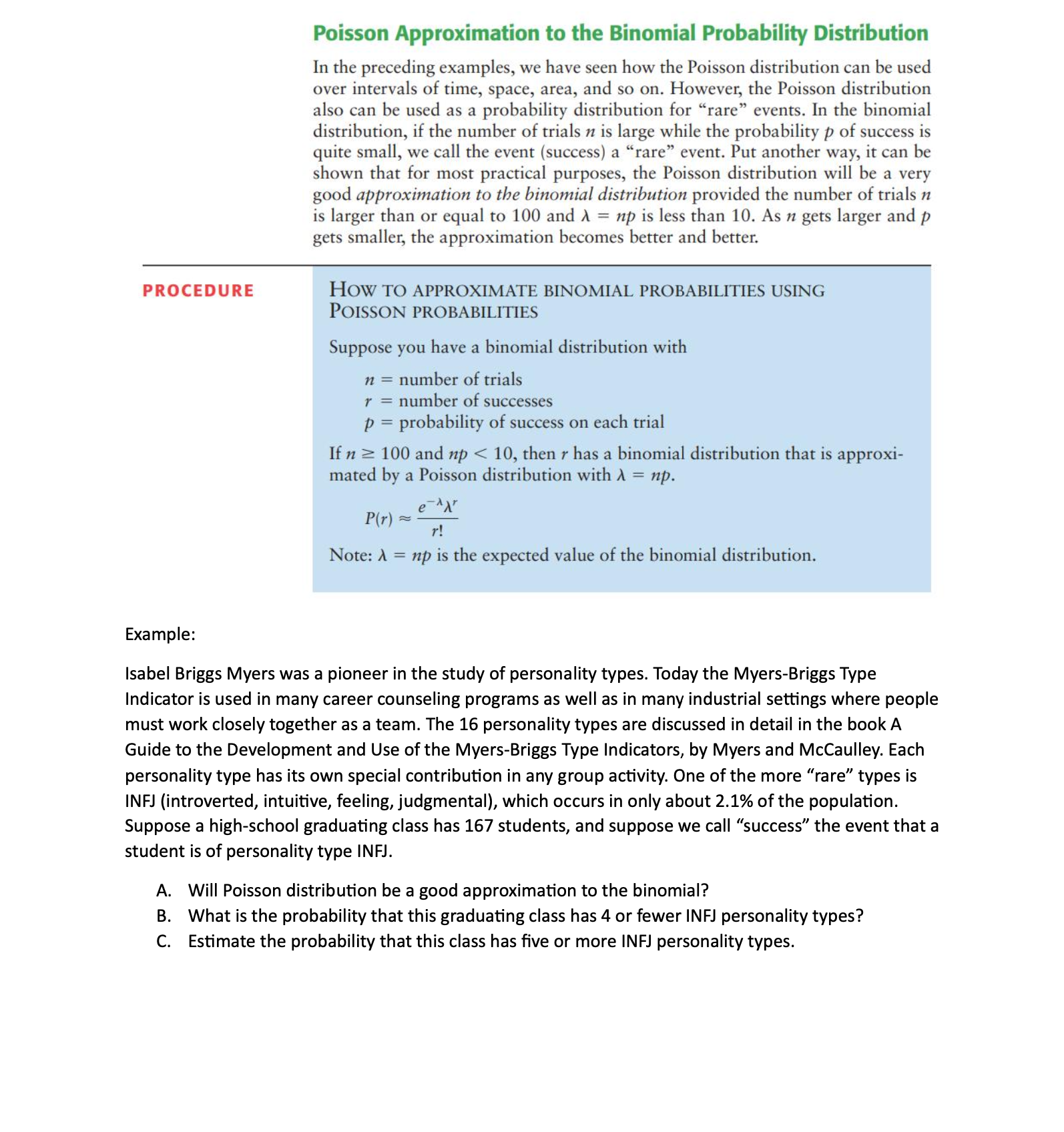 Solved Poisson Approximation to the Binomial Probability | Chegg.com