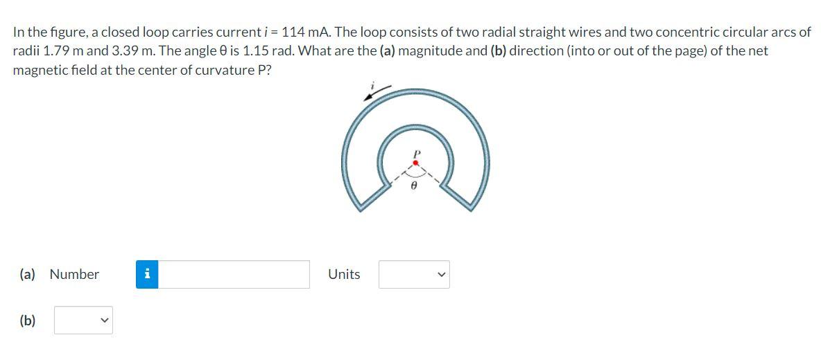 Solved In the figure, a closed loop carries current i = 114 | Chegg.com