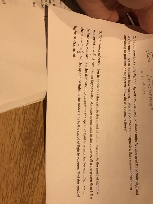 Solved In our previous study, Epsilon_0 and Mu_0, were | Chegg.com