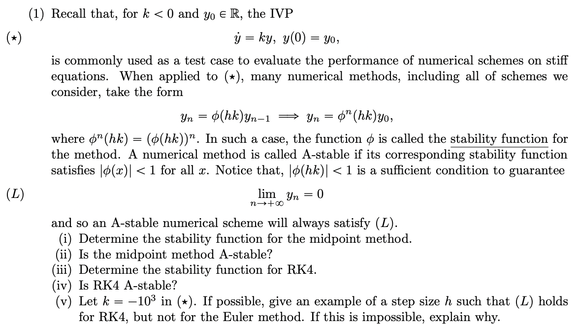 Solved (1) Recall that, for k