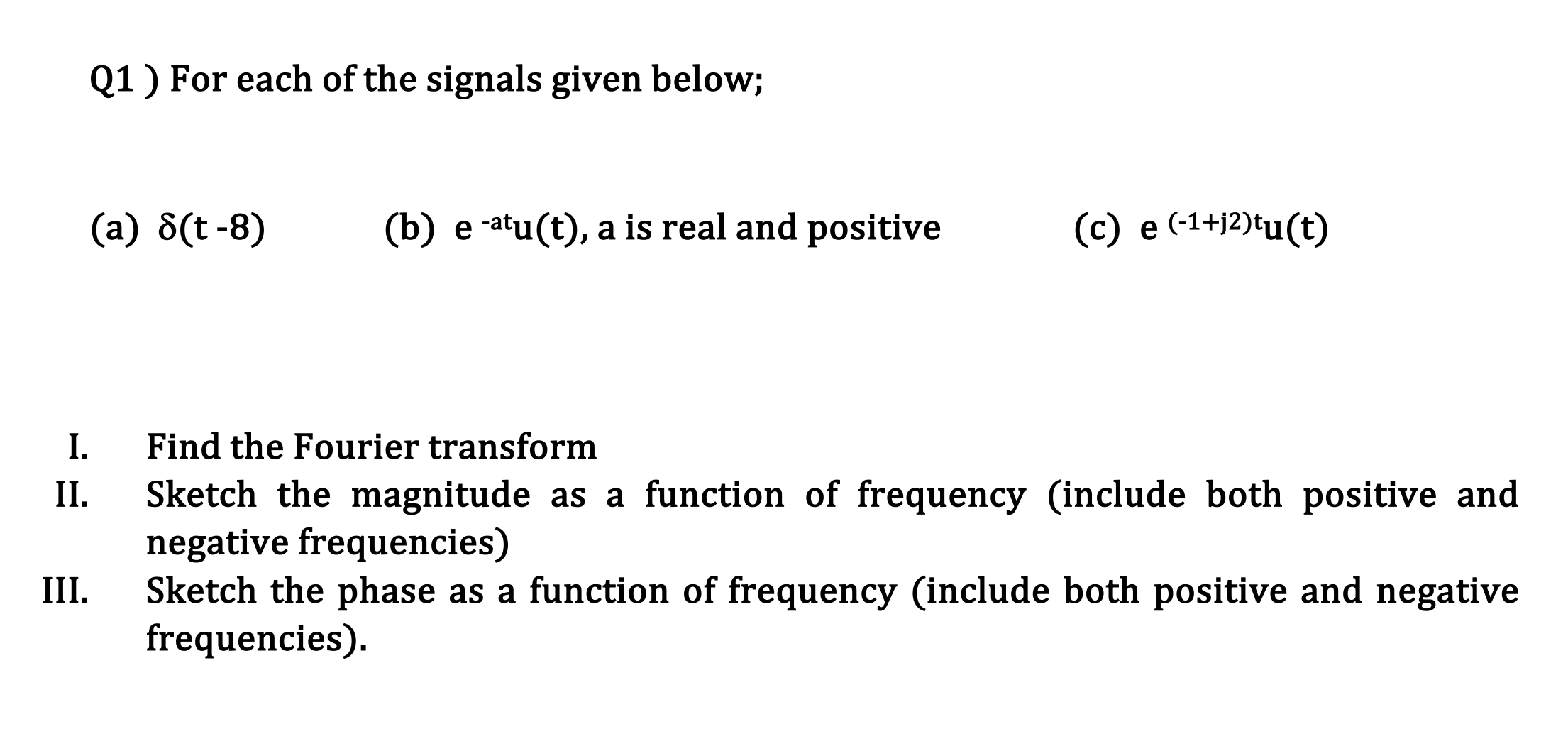 Solved For each of the signals given below; ﻿(a) ﻿ d(t | Chegg.com