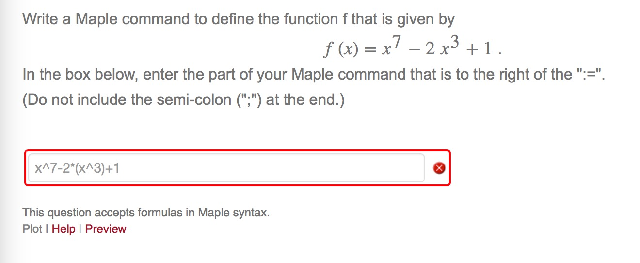 Solved Write a Maple command to define the function f that | Chegg.com