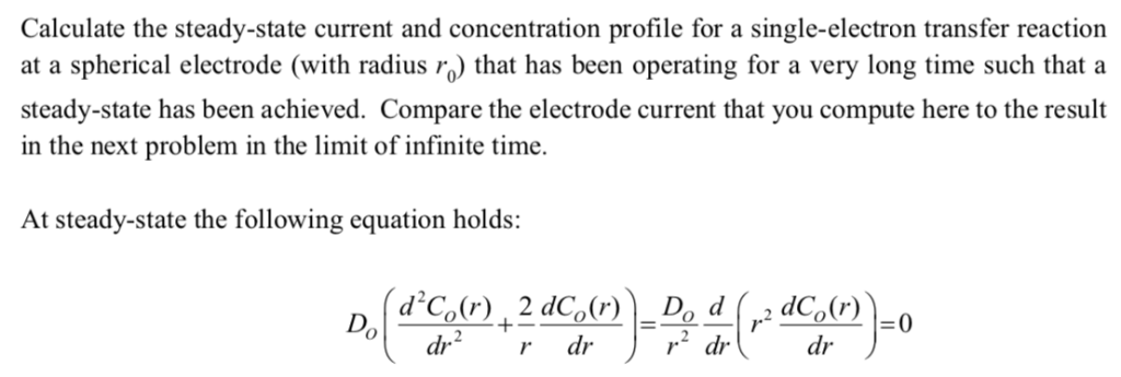 Calculate the steady-state current and concentration | Chegg.com