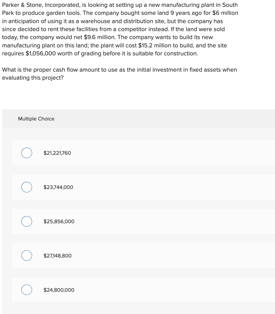 Solved Parker \& Stone, Incorporated, is looking at setting | Chegg.com