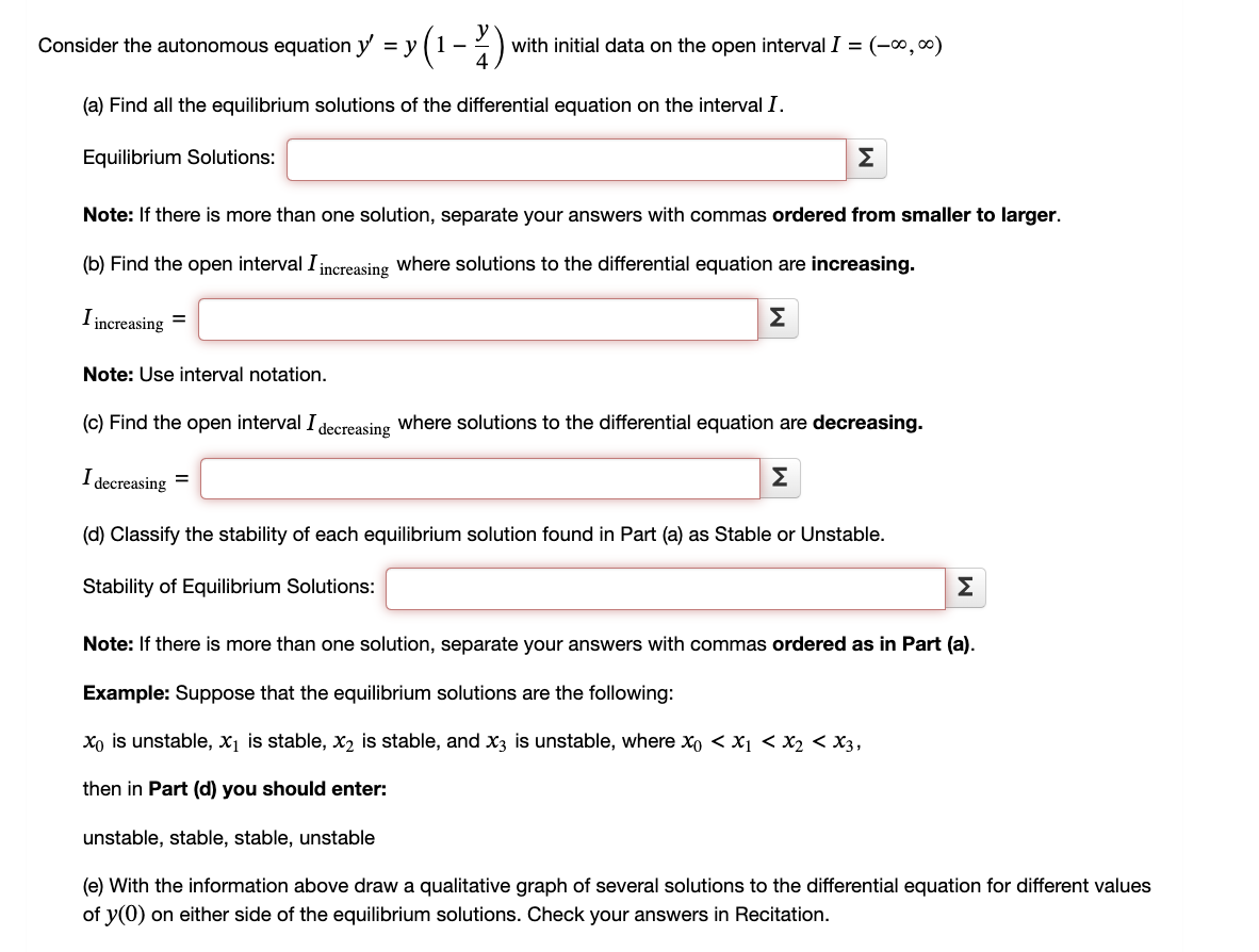 Solved Consider the autonomous equation y′=y(1−4y) with | Chegg.com